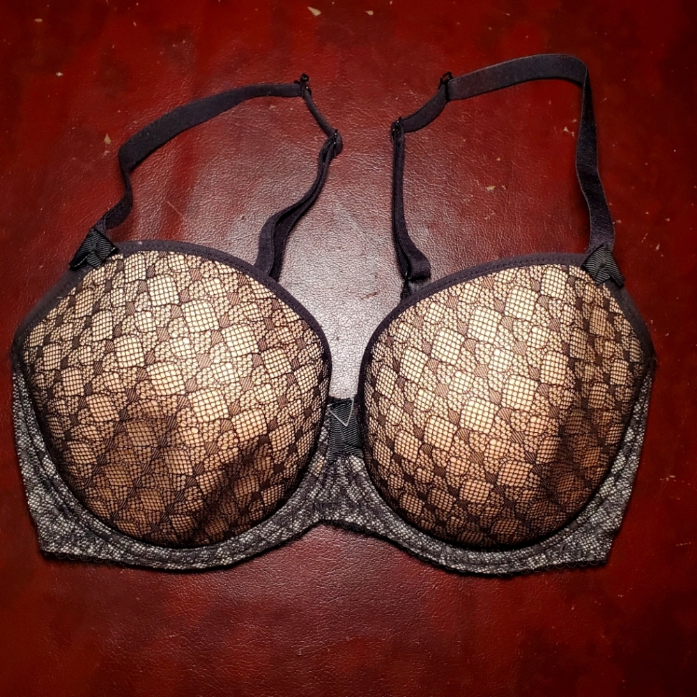 Fantasie Bra, Tan With Black Lace Overlay, 30ddd - Gem